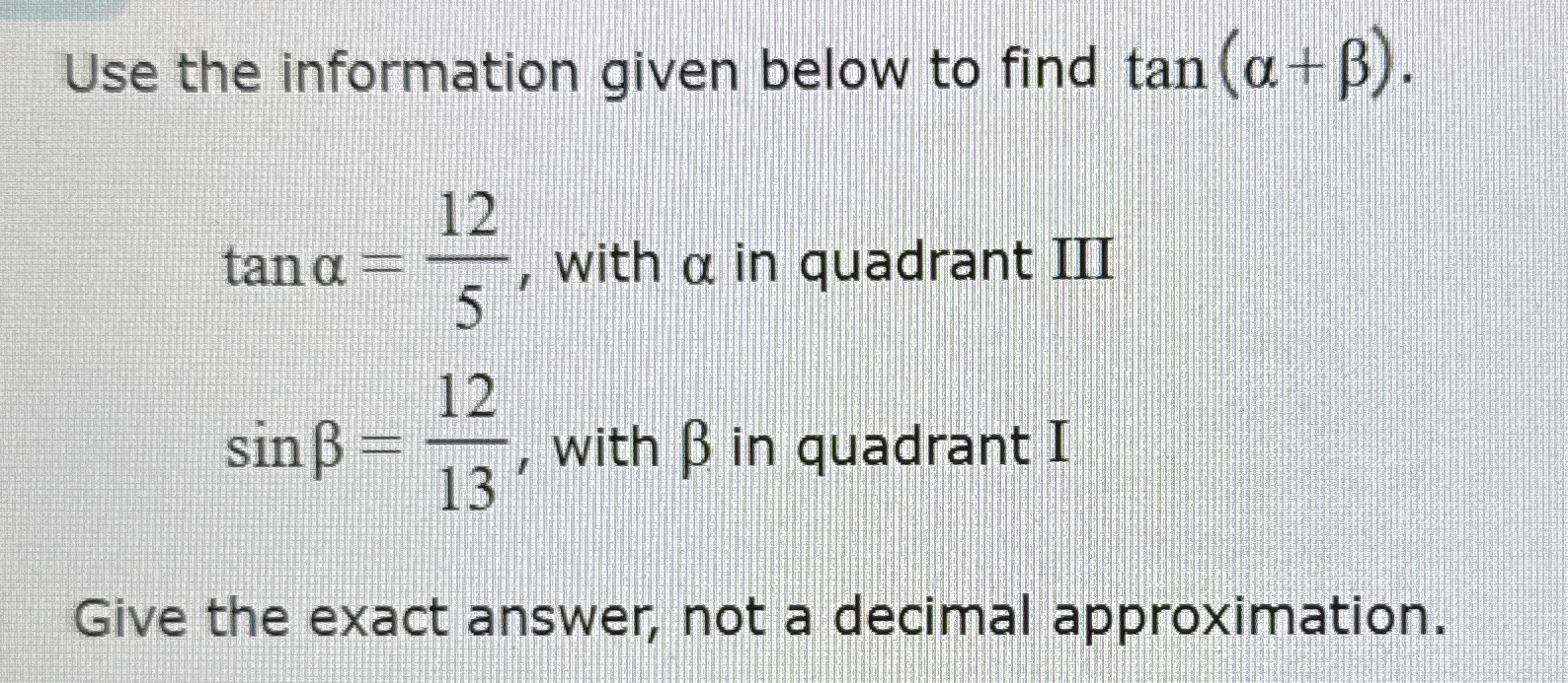 Solved Use the information given below to find | Chegg.com