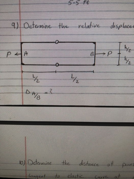 Solved 5.5 tt 9) Determine the relative displacer _ _ A WC _ | Chegg.com