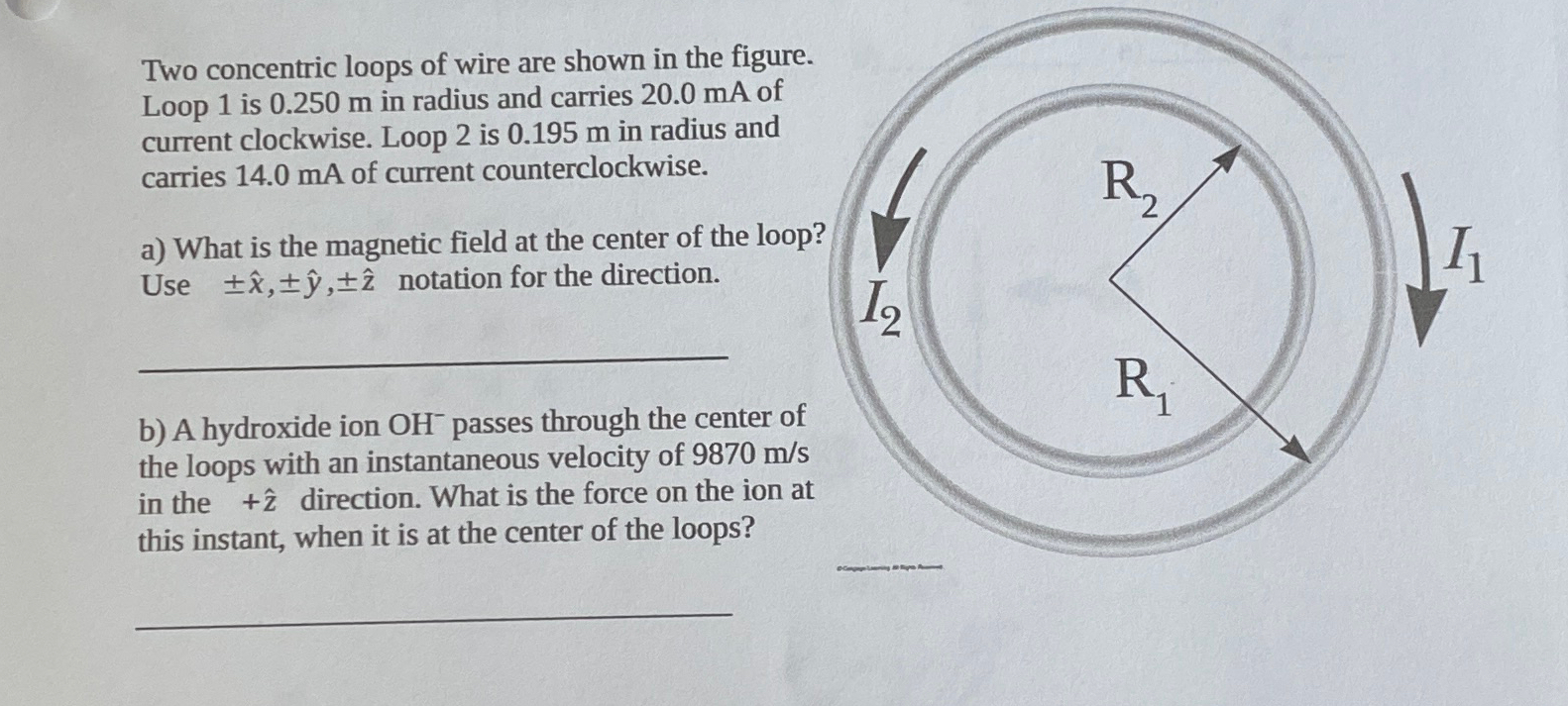 Solved Two concentric loops of wire are shown in the figure. | Chegg.com