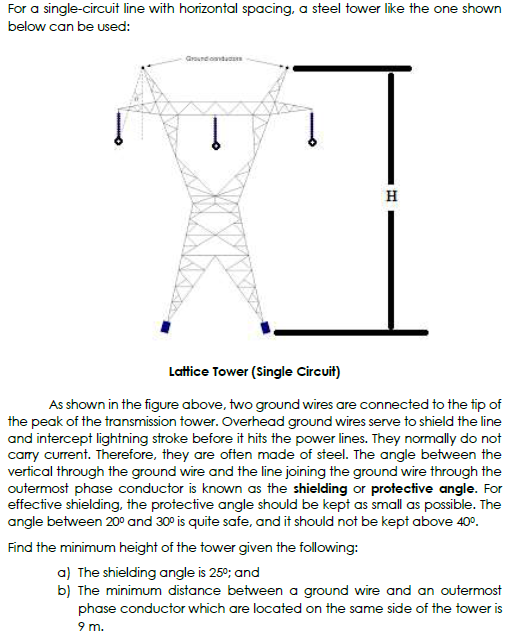 Solved For a single-circuit line with horizontal spacing, a | Chegg.com