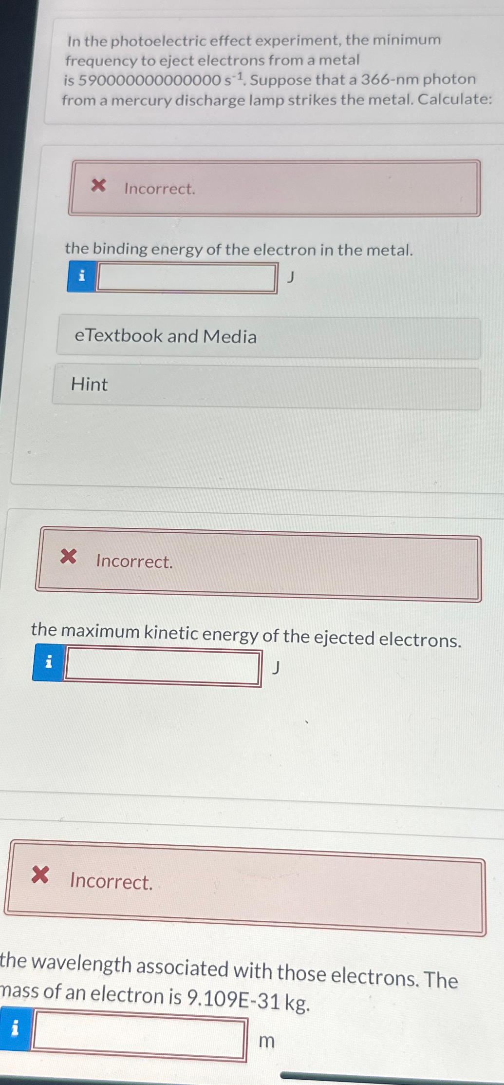Solved In the photoelectric effect experiment, the minimum | Chegg.com