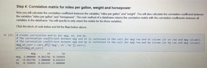 Solved Step 1: Generating cars dataset This block of Python | Chegg.com