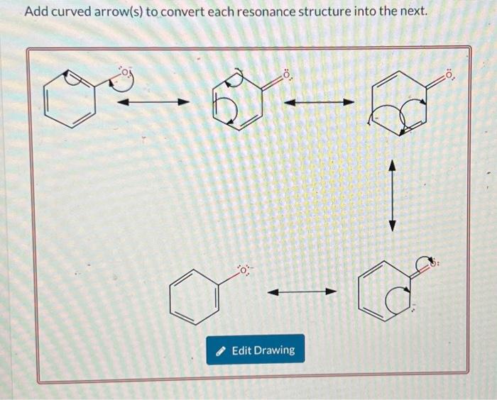 Solved Add curved arrow(s) to convert each resonance | Chegg.com