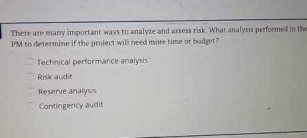 Solved There are many important ways to analyze and assess | Chegg.com
