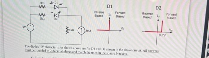 Solved Assume that D1 if OFF, and D2 is ON. Find the | Chegg.com