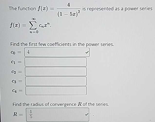 Solved The function f(x)=4(1-5x)2 ﻿is represented as a power | Chegg.com