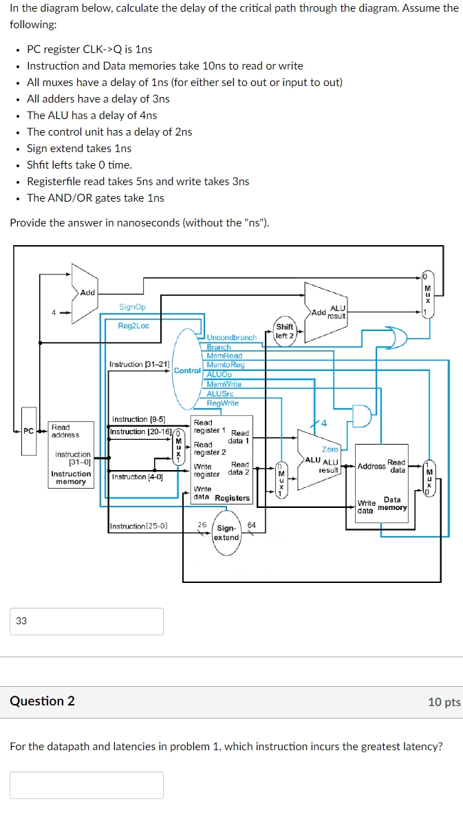 Solved In the diagram below, calculate the delay of the | Chegg.com