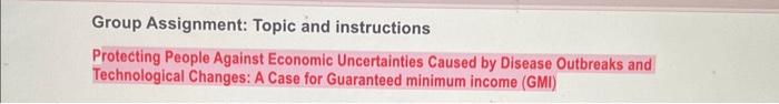 Solved Group Assignment: Topic and instructions Protecting | Chegg.com