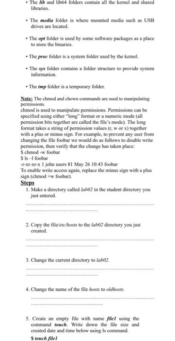 Solved Lab 2: Navigating the Linux File System Objective: In | Chegg.com