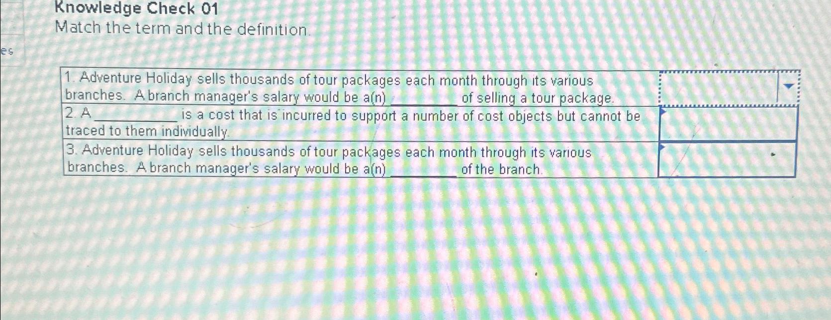 Solved Knowledge Check 01Match the term and the | Chegg.com