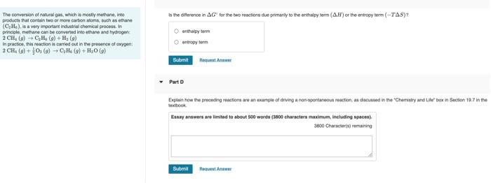 The conversion of nasural gas, which is mostly | Chegg.com