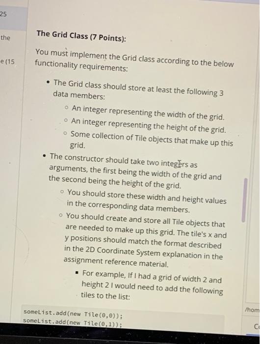 The printGrid() method ( 8 Points): The print Grid | Chegg.com