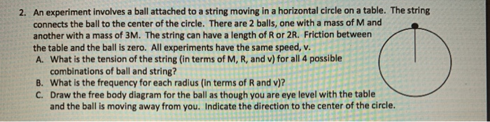 Solved 2. An experiment involves a ball attached to a string | Chegg.com