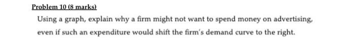 Solved Problem 10 (8 marks) Using a graph, explain why a | Chegg.com