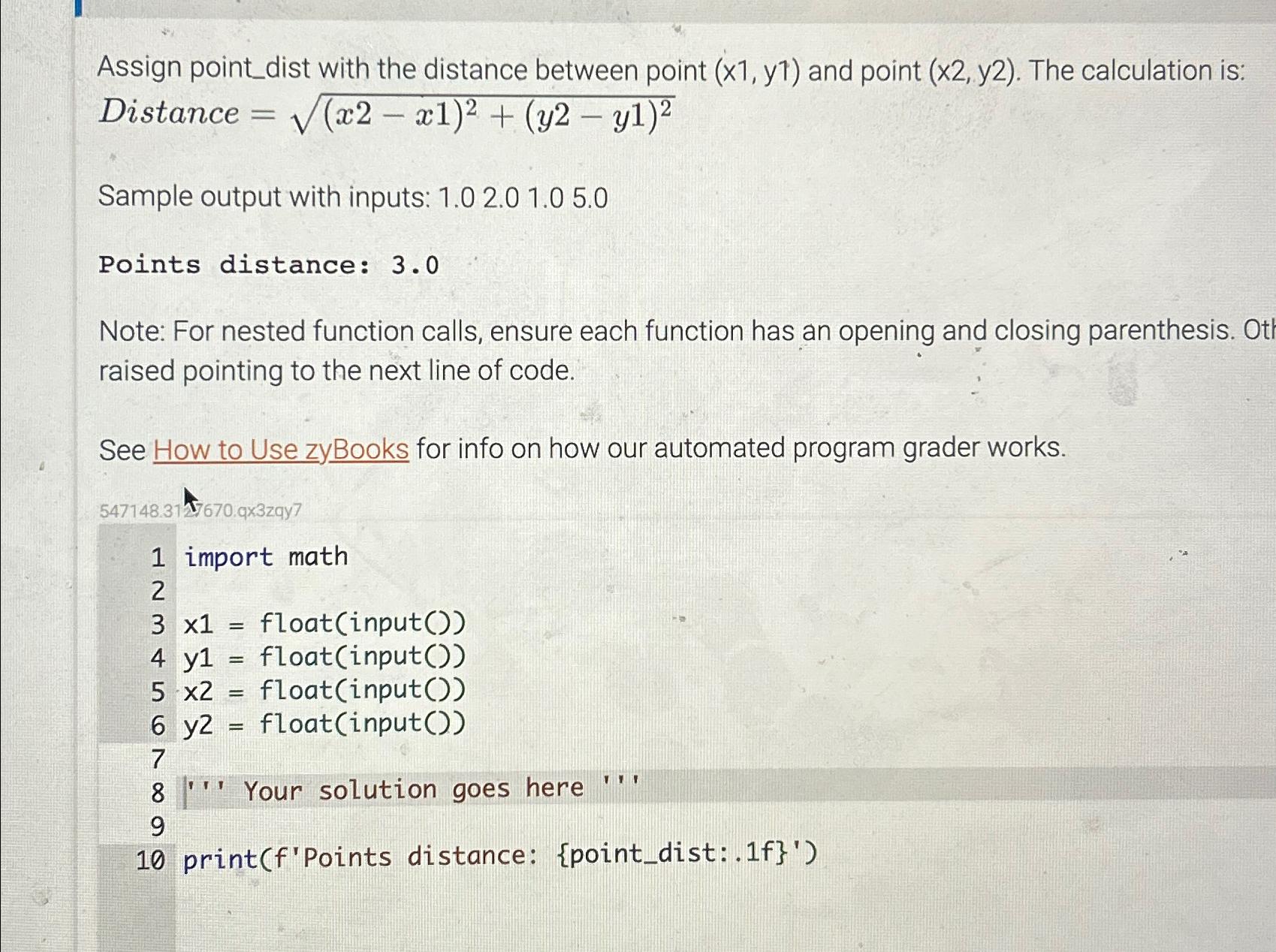 Solved Assign point dist with the distance between point | Chegg.com