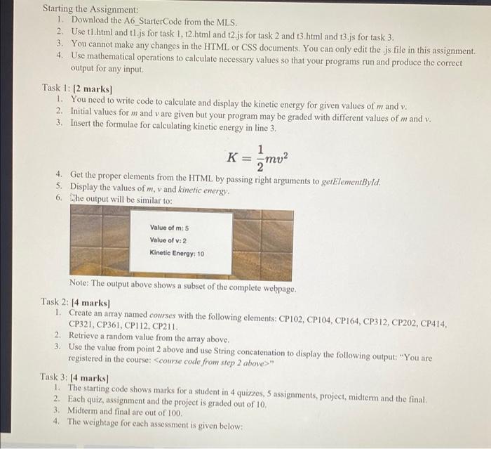 Solved Starting the Assignment: 1. Download the A6 | Chegg.com