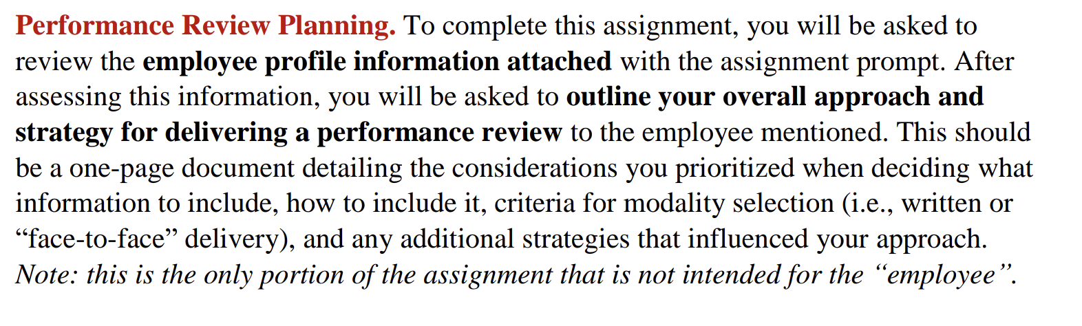 Solved Performance Review Planning. To complete this | Chegg.com