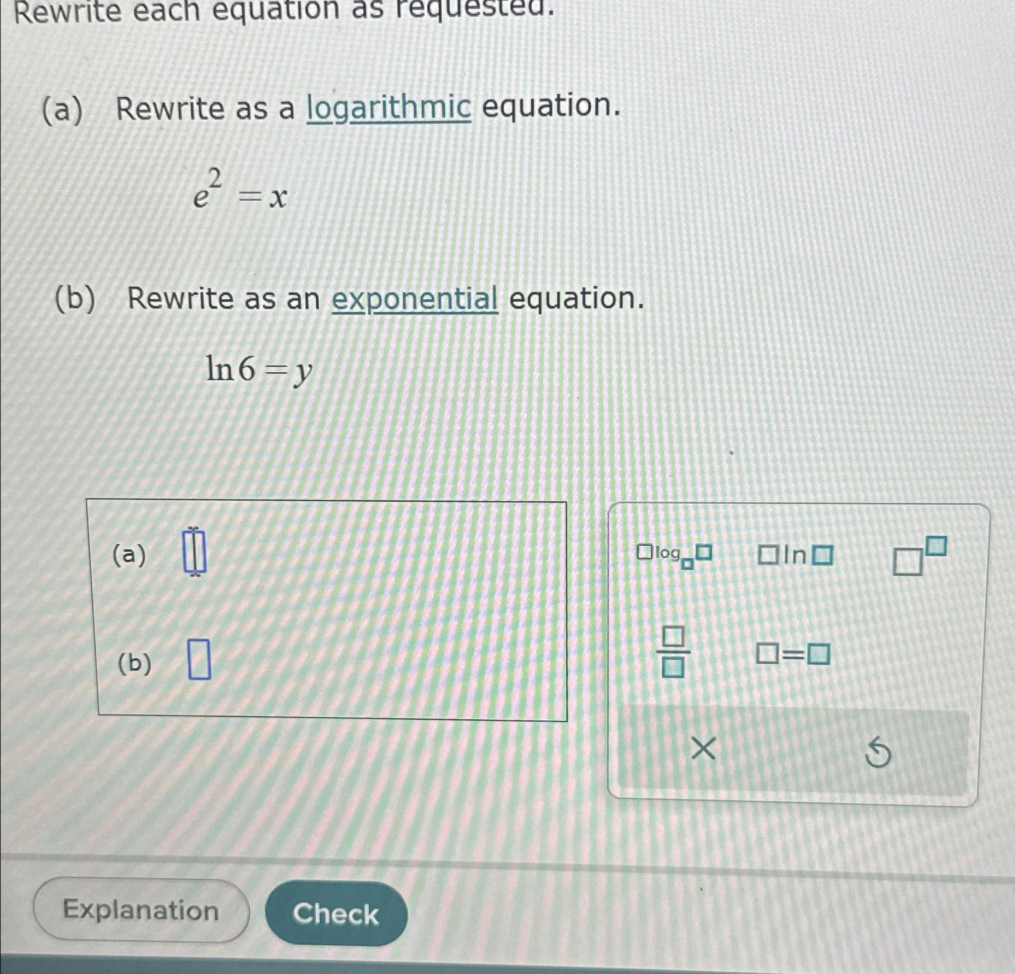 Solved Rewrite Each Equation As Requested A ﻿rewrite As A