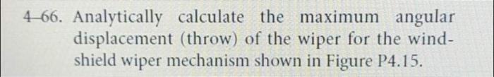 Solved 4–66. Analytically calculate the maximum angular | Chegg.com