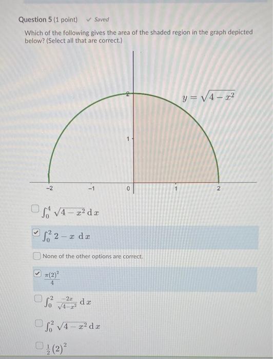 Solved Saved Question 5 (1 point) Which of the following | Chegg.com