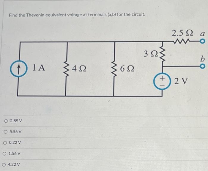 Solved Find the Thevenin equivalent voltage at terminals | Chegg.com