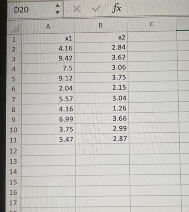 Solved The Accompanying Data File Contains 10 Observations