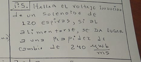 Solved 1?5. ﻿Hallatio EL voltaje Inducio. deun solenoide de | Chegg.com