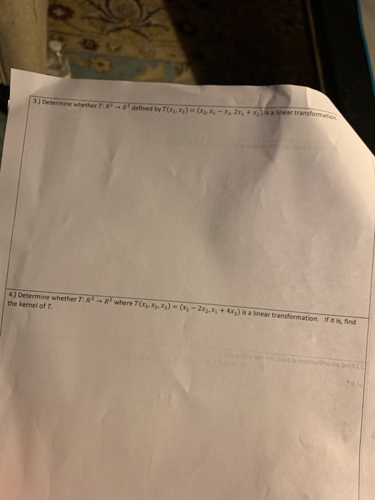 Solved R defined by G ) ( Determine whether T x - 2x + x) | Chegg.com