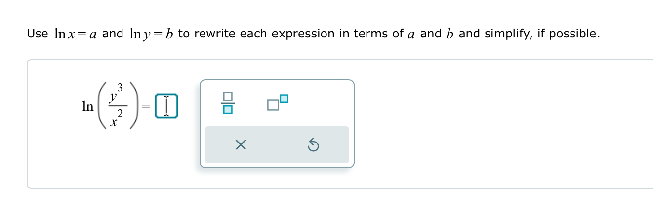 Solved Use lnx=a and lny=b ﻿to rewrite each expression in | Chegg.com