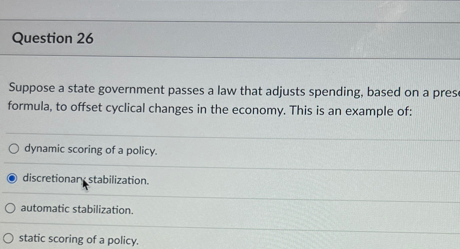Solved Question 26Suppose a state government passes a law | Chegg.com