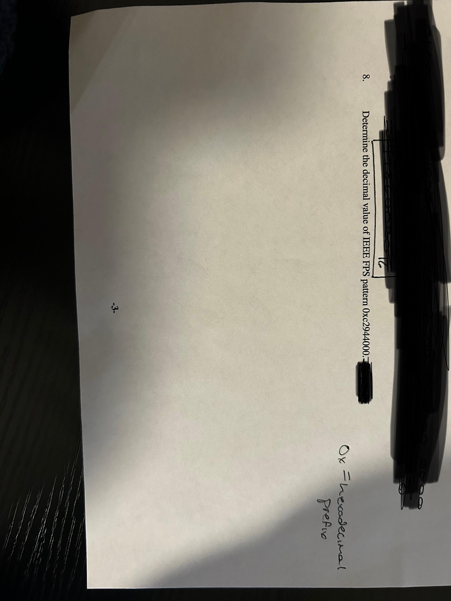 Solved Determine the decimal value of IEEE FPS pattern | Chegg.com