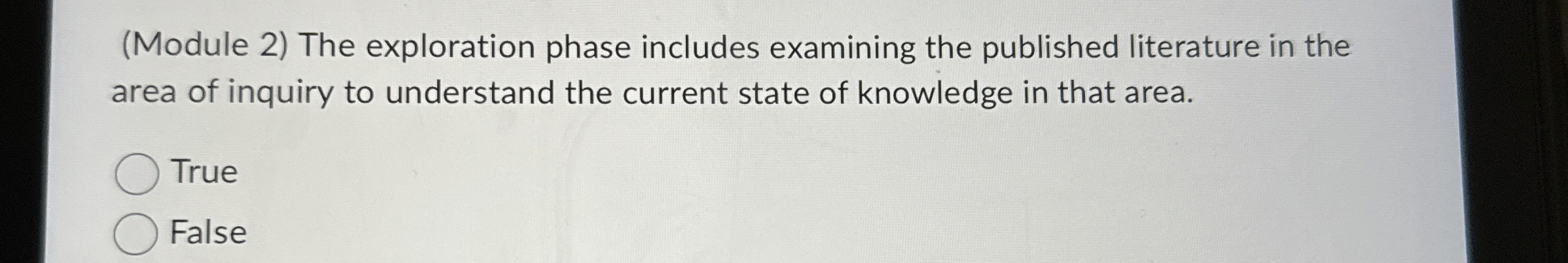 Solved (Module 2) ﻿The exploration phase includes examining | Chegg.com