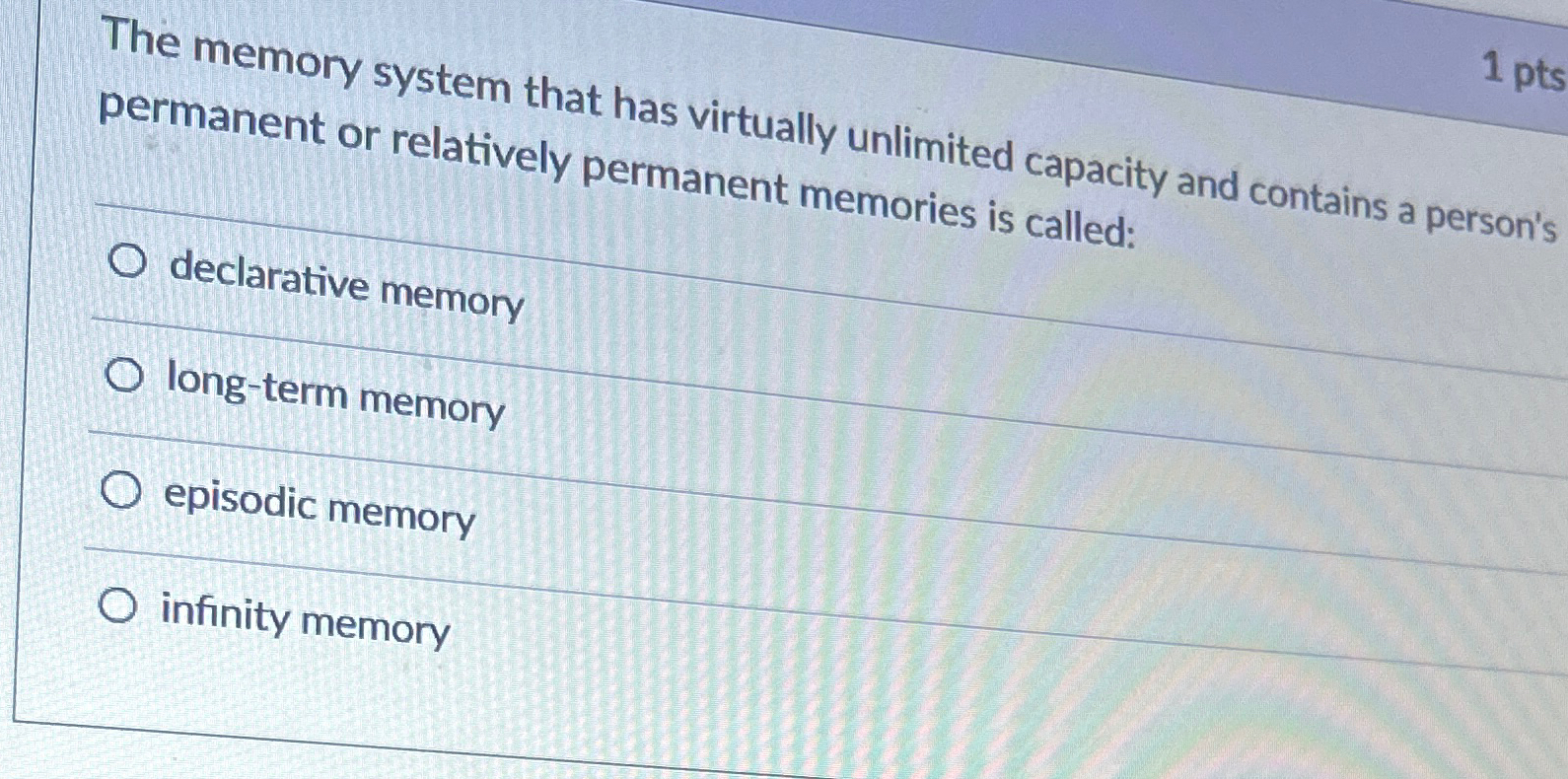 Solved The memory system that has virtually unlimited | Chegg.com