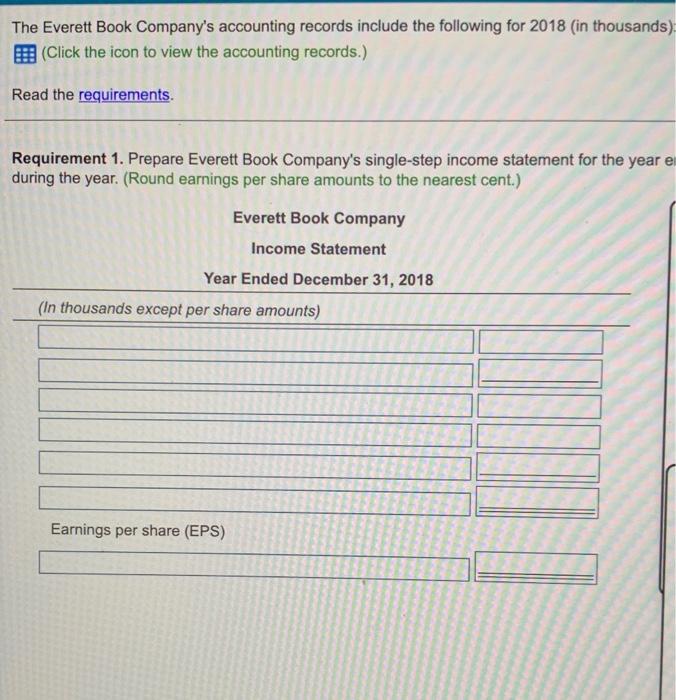 Solved The Everett Book Company's accounting records include | Chegg.com