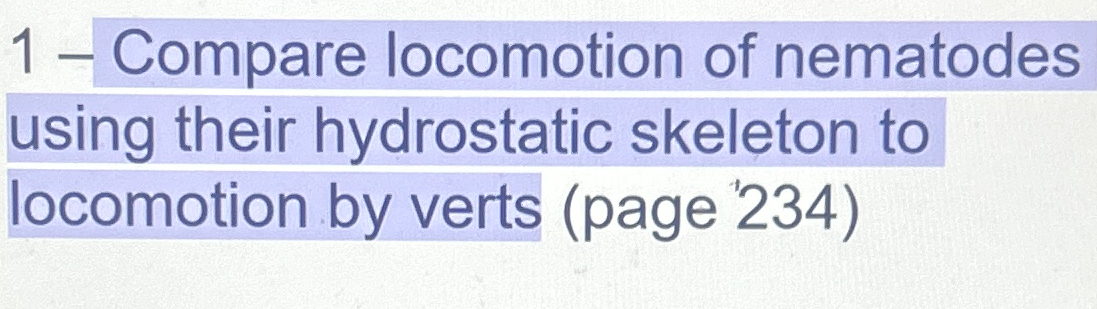 Solved Compare locomotion of nematodes using their | Chegg.com