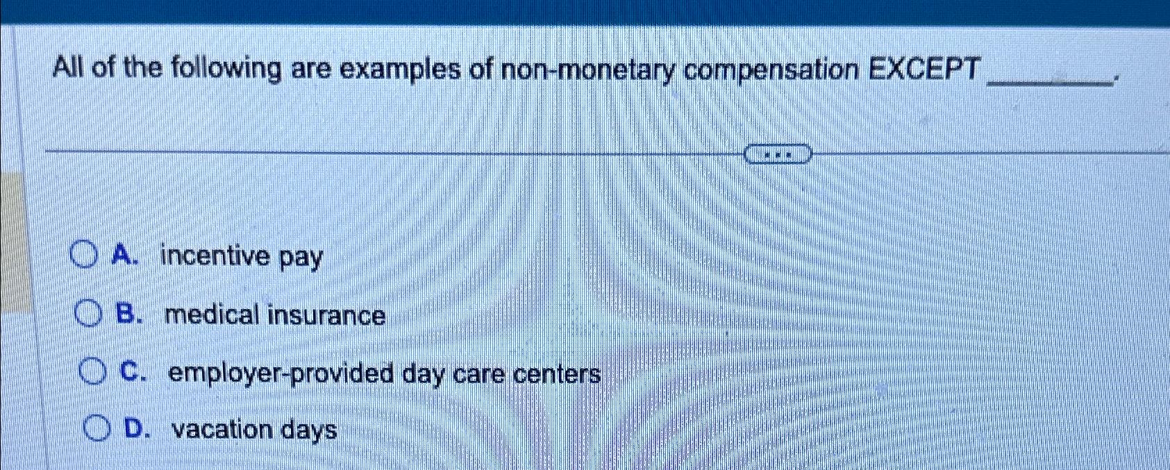 Solved All of the following are examples of non-monetary | Chegg.com