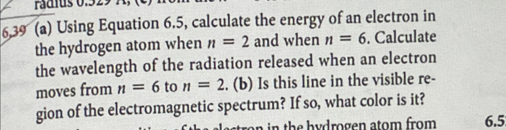 Solved 6 39 A ﻿using Equation 6 5 ﻿calculate The Energy