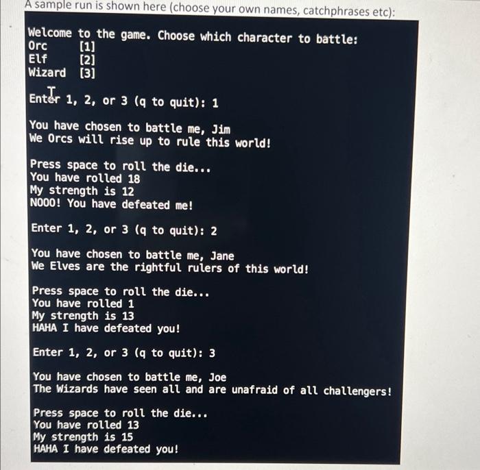 Solved (Game characters) Design an abstract base class | Chegg.com