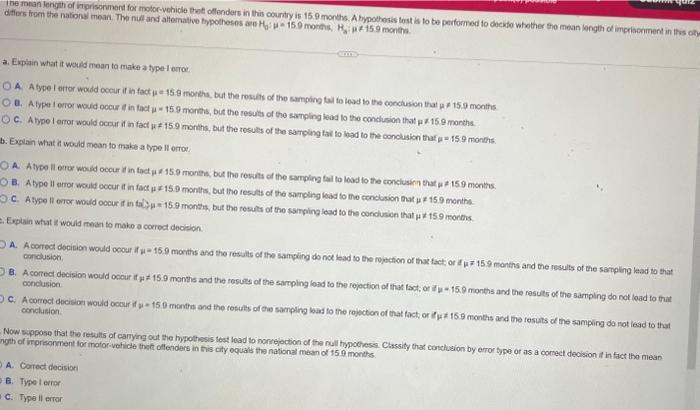Solved a. Expain what it world moan to make a type l orrot. | Chegg.com
