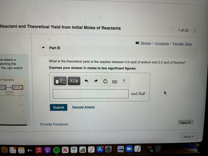 Solved Reactant and Theoretical Yield from Initial Moles of | Chegg.com
