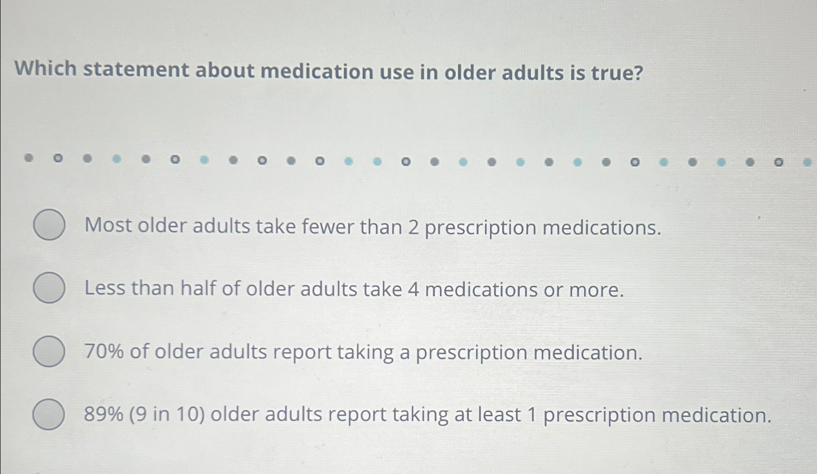 Solved Which statement about medication use in older adults | Chegg.com