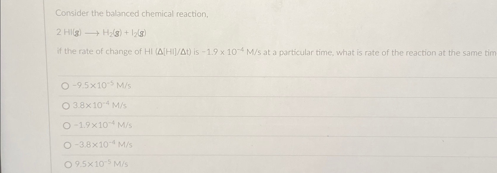 Solved Consider the balanced chemical | Chegg.com