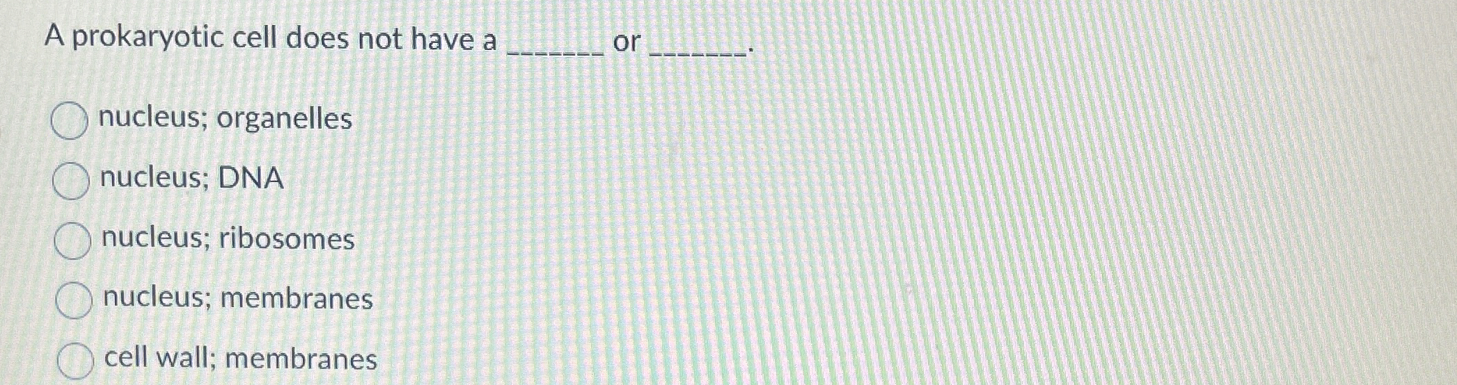 Solved A prokaryotic cell does not have a or q,nucleus; | Chegg.com