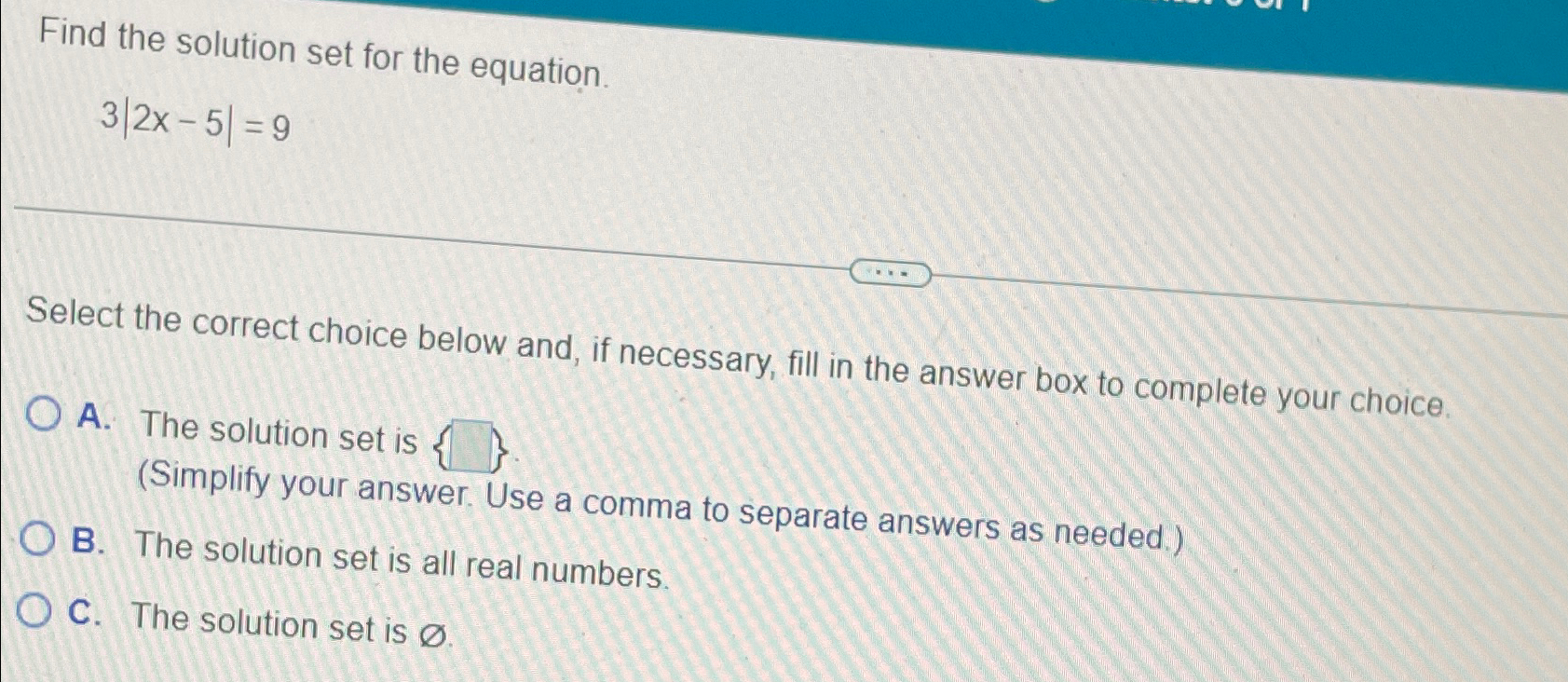 Solved Find the solution set for the | Chegg.com