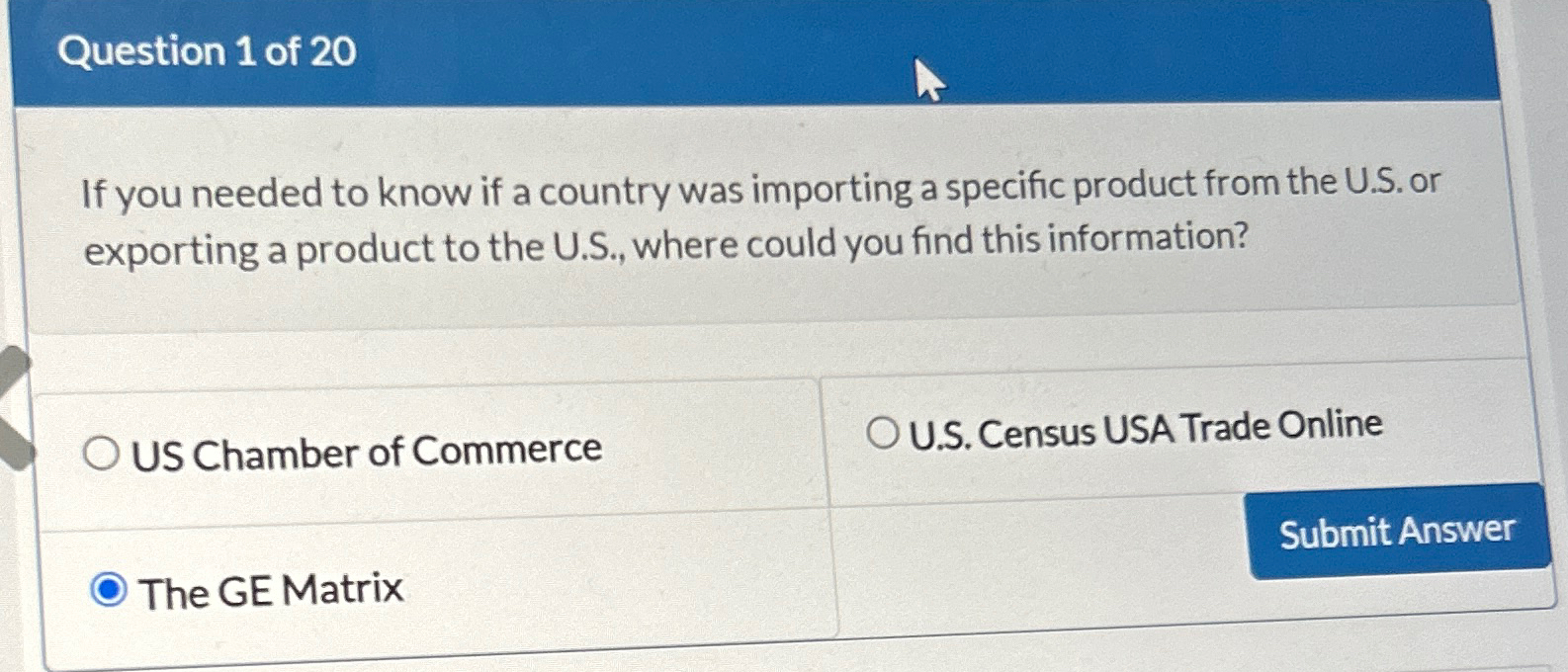 Solved Question 1 ﻿of 20If you needed to know if a country | Chegg.com