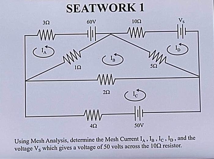 Solved voltage VS which gives a voltage of 50 volts across | Chegg.com