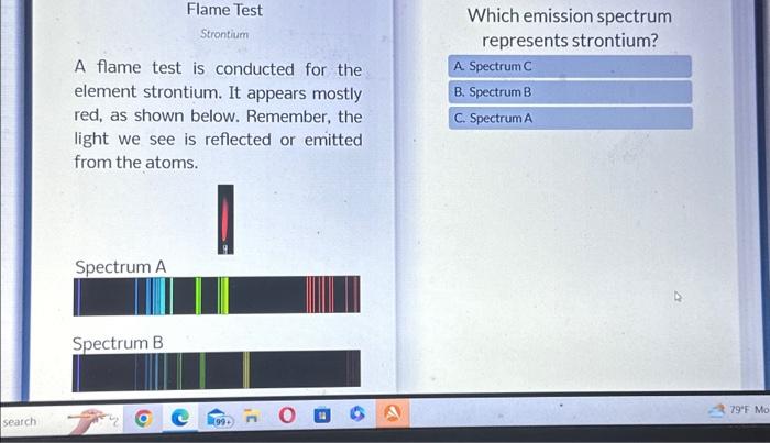 Solved search Spectrum A Flame Test A flame test is | Chegg.com