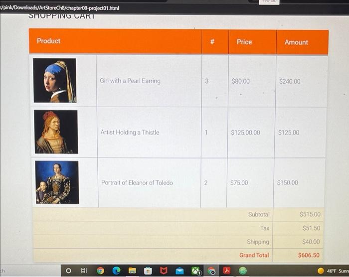 Solved 1. You have been provided with the HTML file | Chegg.com