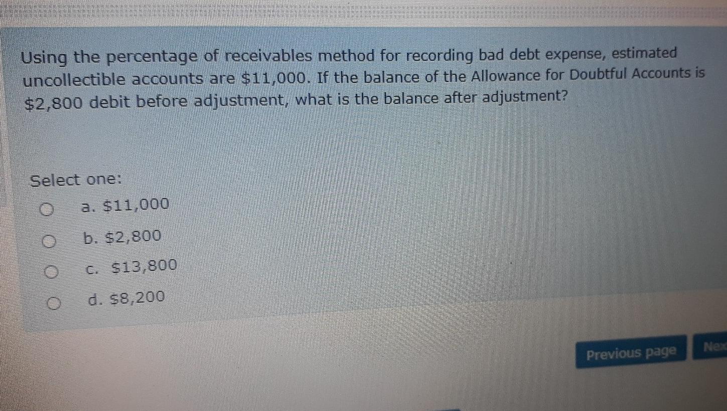 Solved Using the percentage of receivables method for | Chegg.com