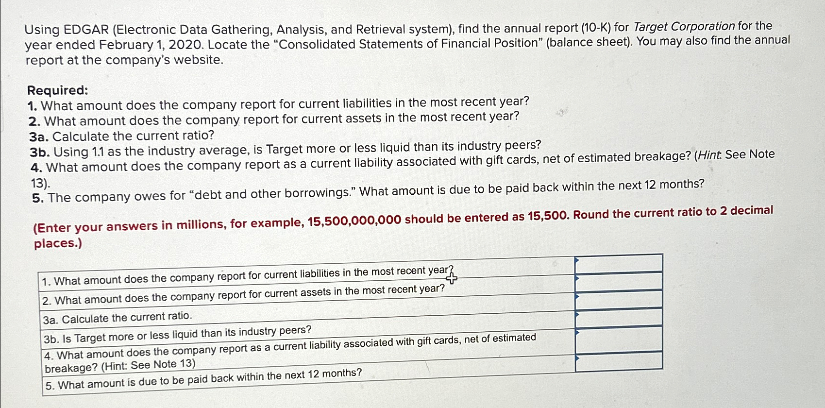 Solved Using EDGAR (Electronic Data Gathering, Analysis, and | Chegg.com